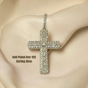 Cross Pendant, Cubic Zirconia Cross, 925 Sterling Silver - Etsy