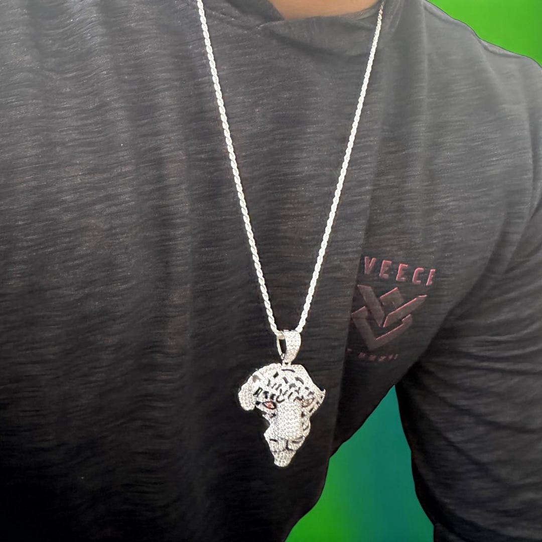 Iced Out Tiger Head Pendant | 925 Sterling Silver Hip Hop Necklace | CZ ...