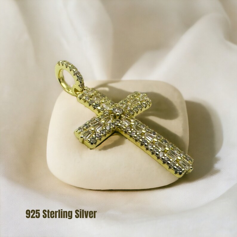Cross Pendant, Cubic Zirconia Cross, 925 Sterling Silver - Etsy