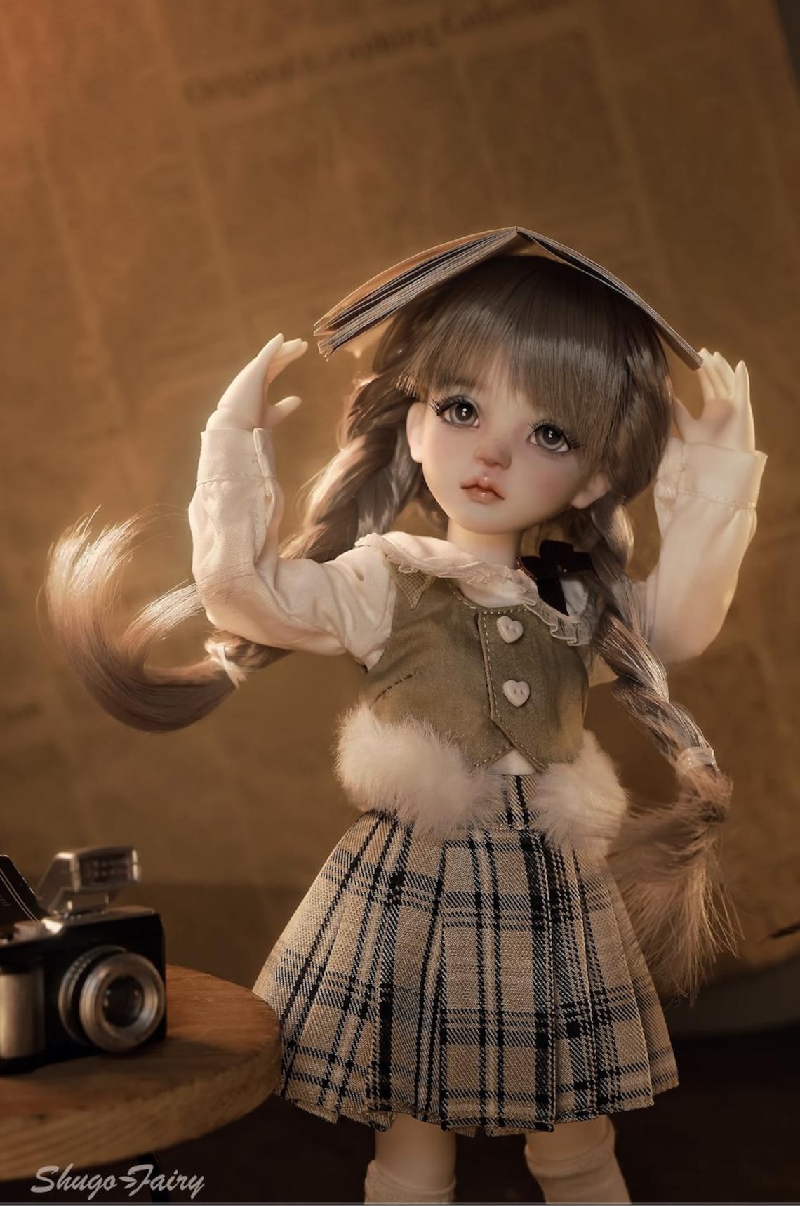 Ophelia 1/6 BJD Doll: Student Plaid Skirt Fullset, Anime Fairy Figure ...