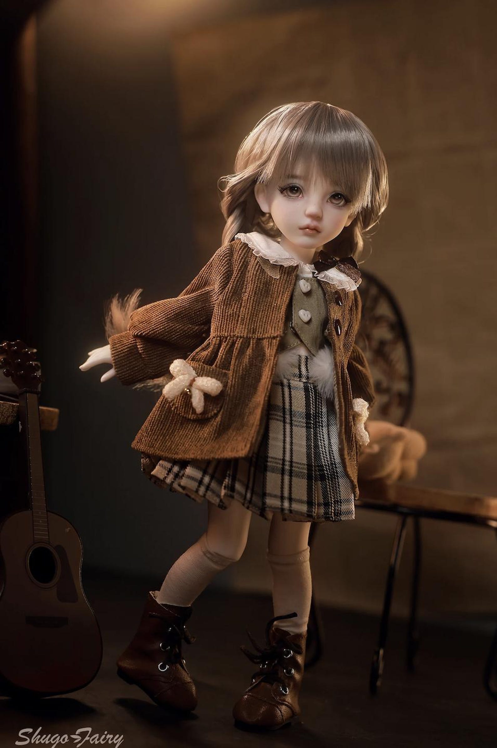 Ophelia 1/6 BJD Doll: Student Plaid Skirt Fullset, Anime Fairy Figure ...