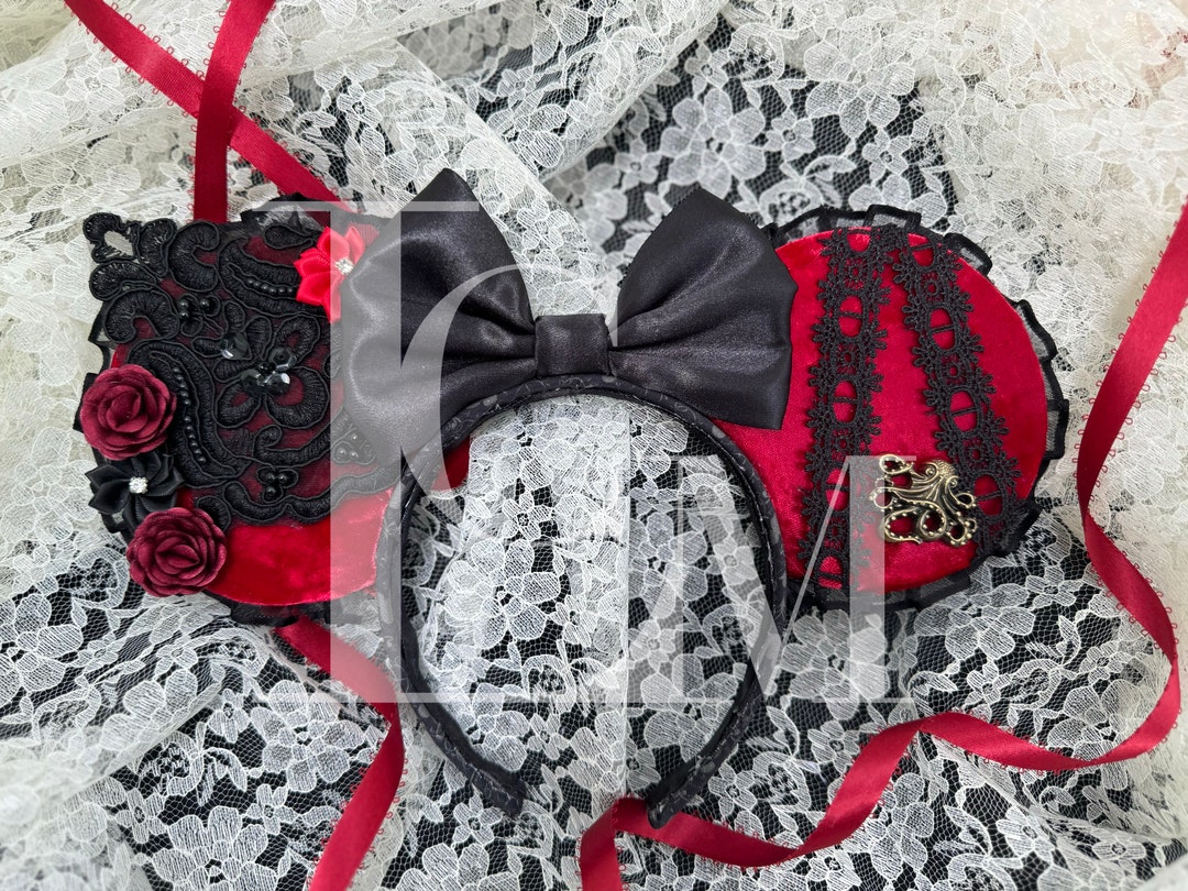 Goth, Dark Victorian Red Mouse Ears, Steampunk, Gothic, Headband - Etsy