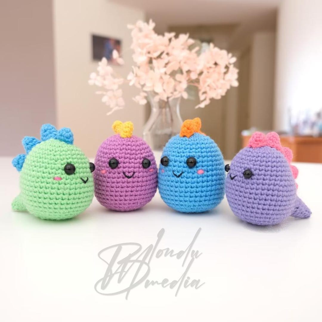 Colorful MINI DINO Crochet Pattern Bundle, Amigurumi PDF File Tutorial ...