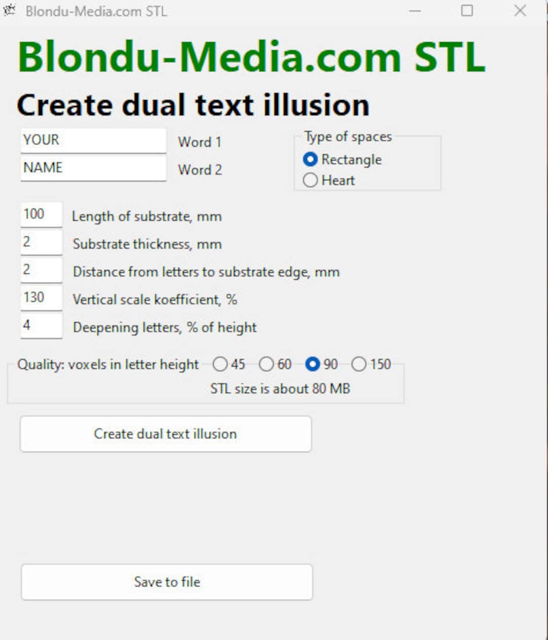 Custom Double Word Ambigram Illusion / Flip Name Art Program Blondu ...