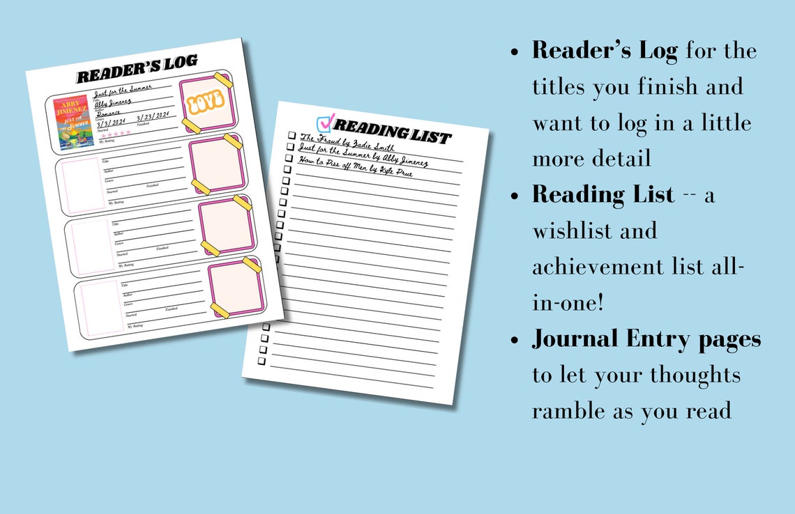 Easy Digital Reading Journal - Etsy
