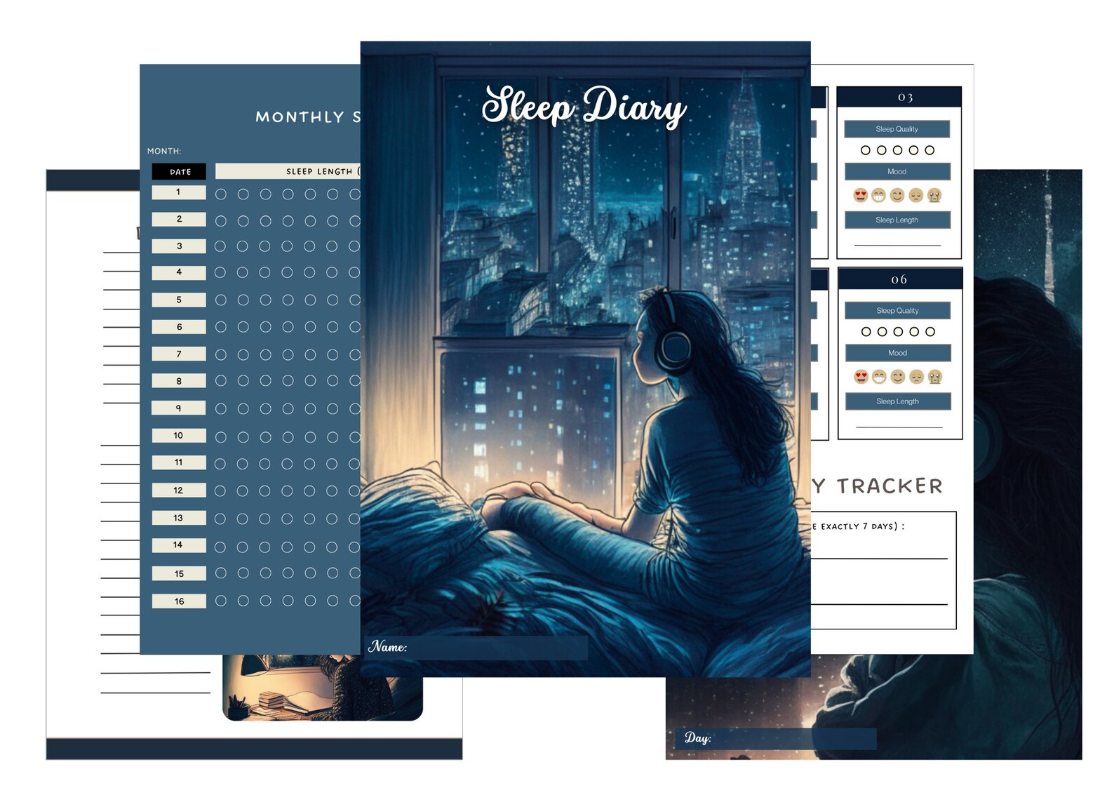 Sleep Like a Baby Printable Sleep Journal + Bedtime Routines Ebook Blue ...