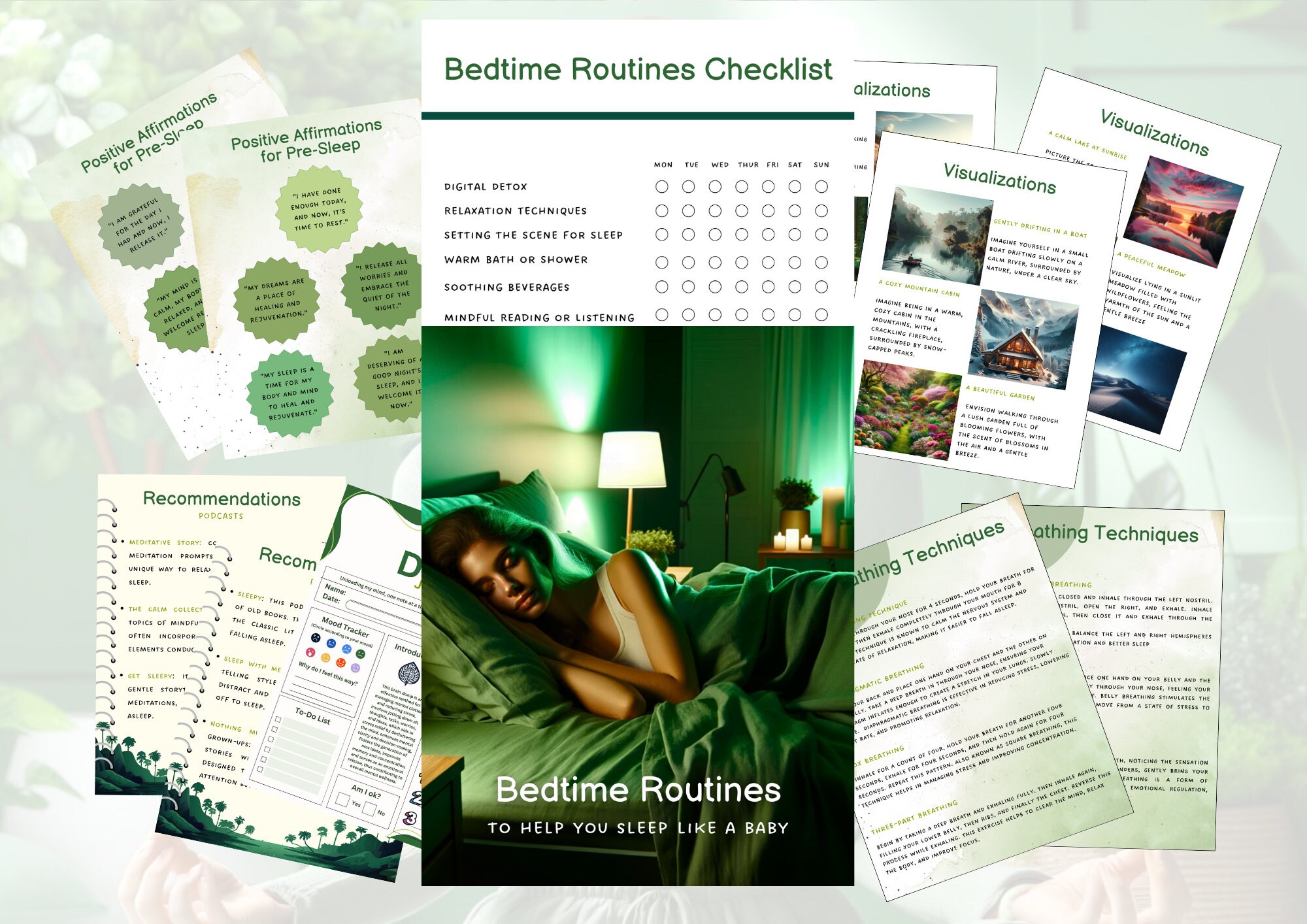 Sleep Like a Baby Printable Sleep Journal + Bedtime Routines Ebook Blue ...