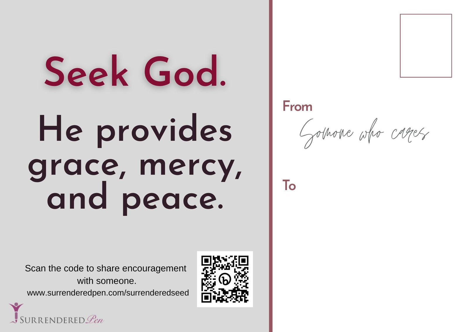 Inspirational Postcards for Christmas Outreach (pack of 10 Cards for ...