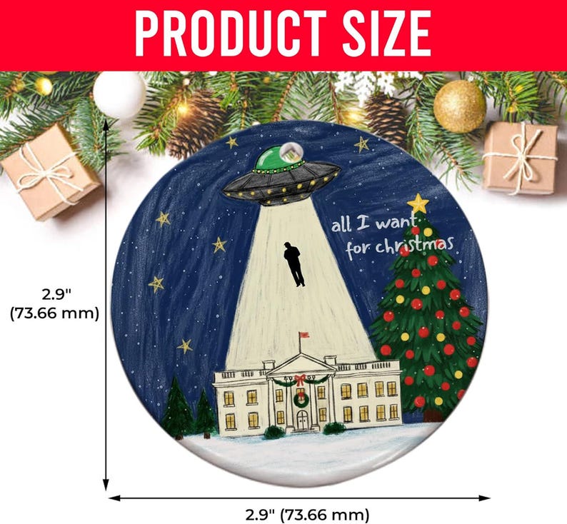 Funny Political Christmas Ornament, Anti Fascism Ceramic Tree ...