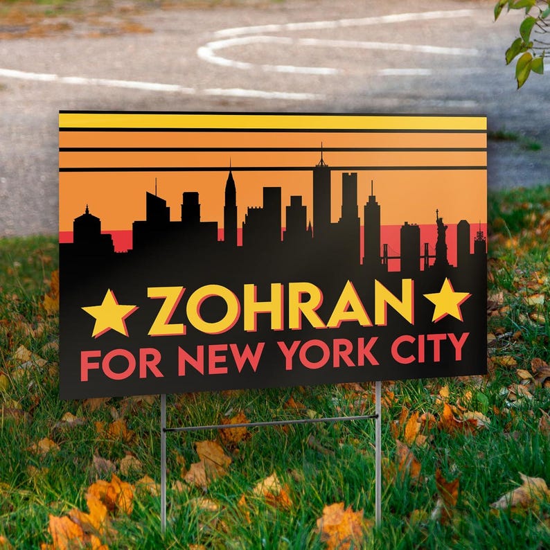 Zohran Mamdani for NYC Governor Yard Sign With Stake, Political ...