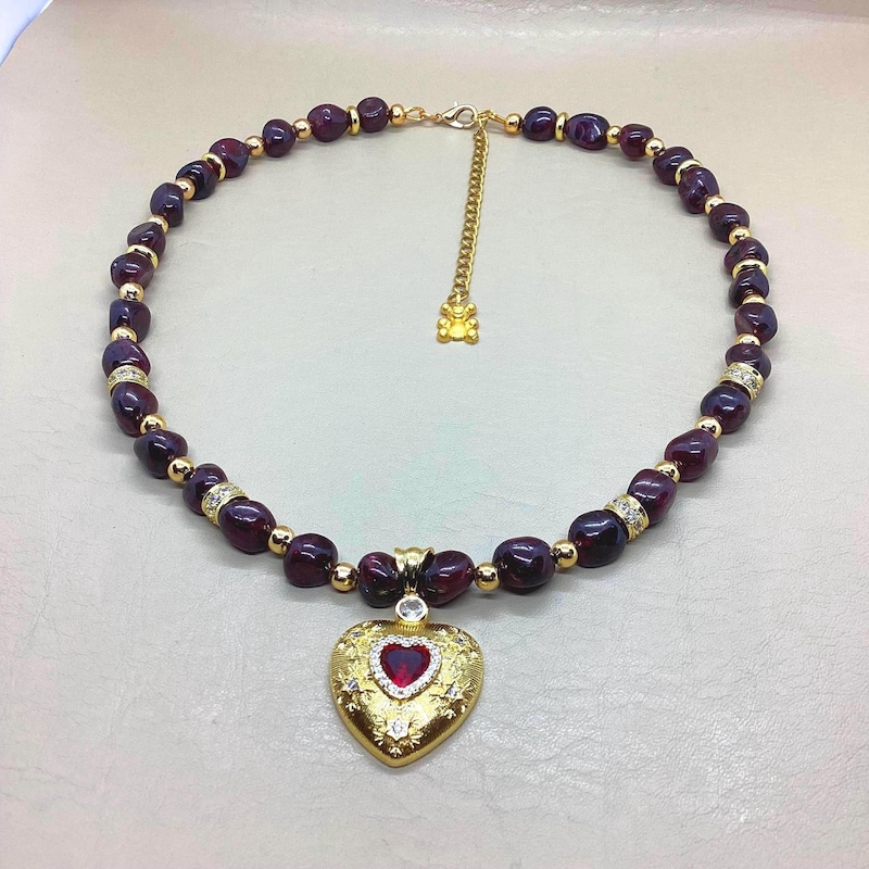 Garnet Hearts 20mm - Etsy UK