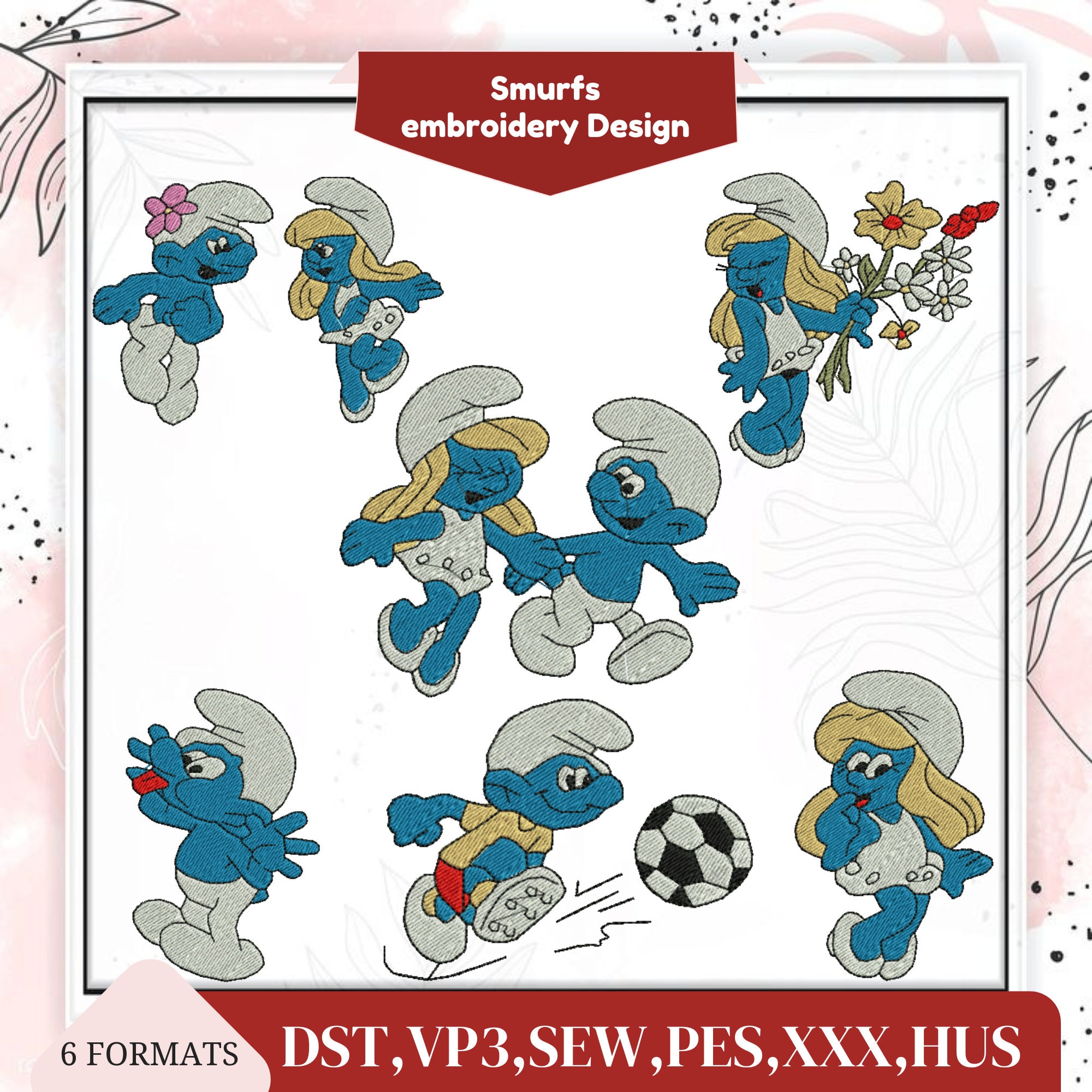 Smurf Embroidery Designs, Smurf Embroidery Pattern, Smurf Embroidery ...