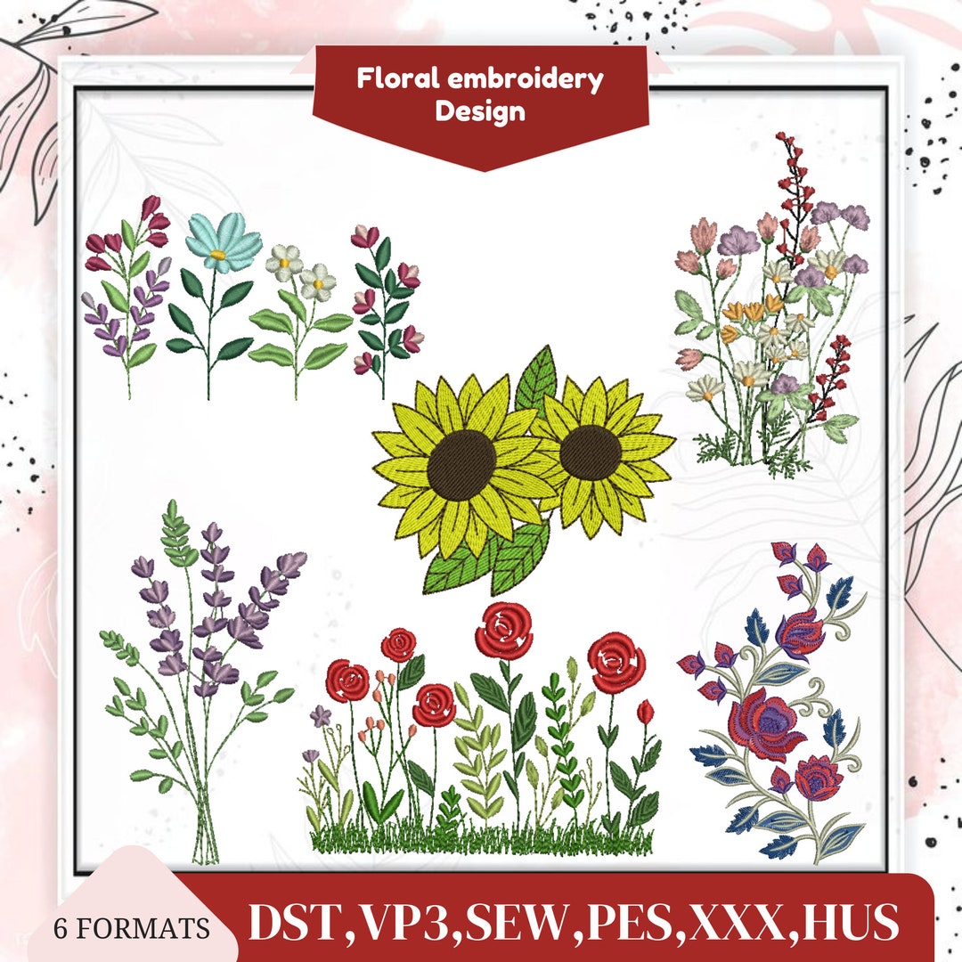 Floral Machine Embroidery Flowers Embroidery Designs Mini Flower ...