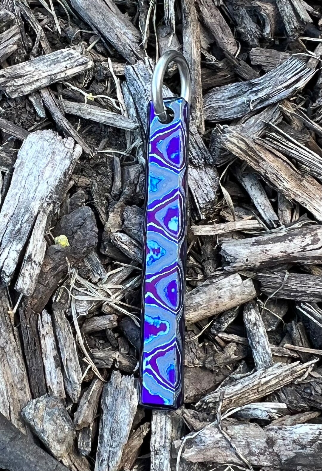 Pendant/keychain Made From alphaknifesupply Black Timascus. Measures 2 ...