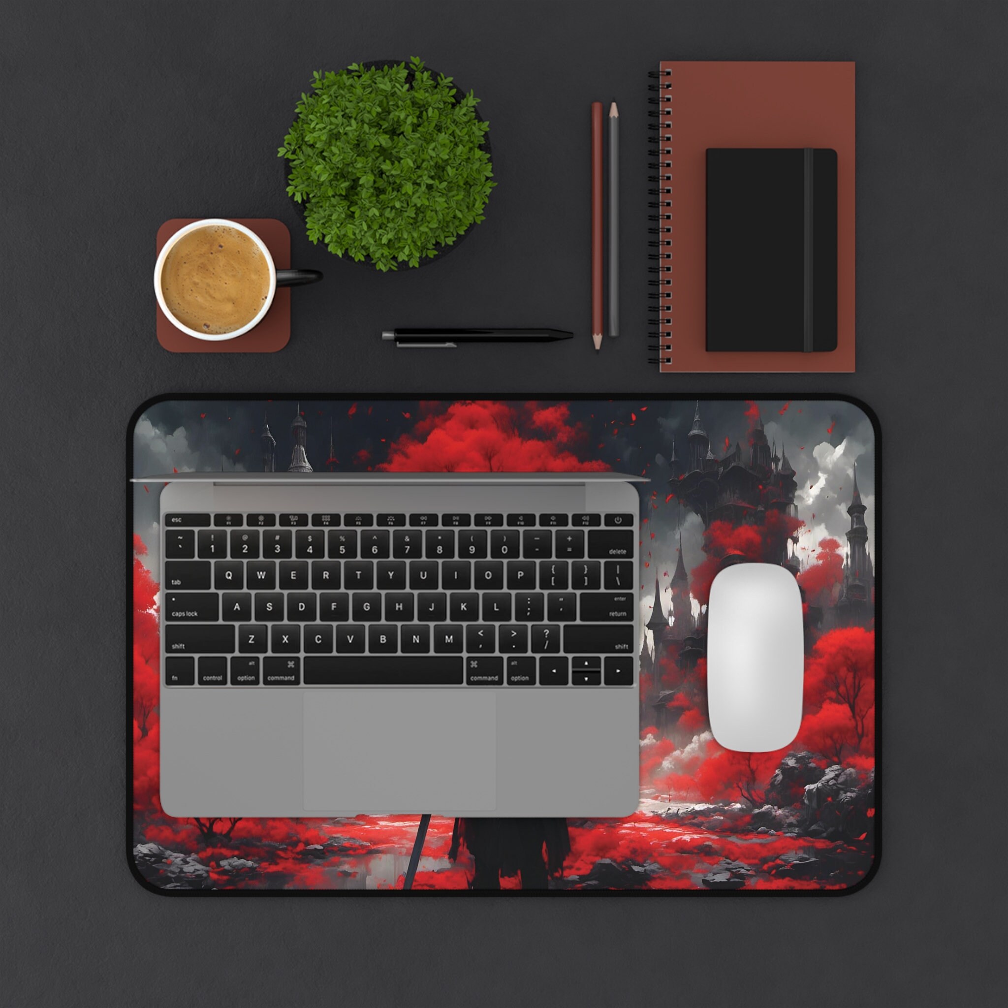 Elden Videogame Inspired, Medieval Knight, Black and Red Mouse Pad Desk ...