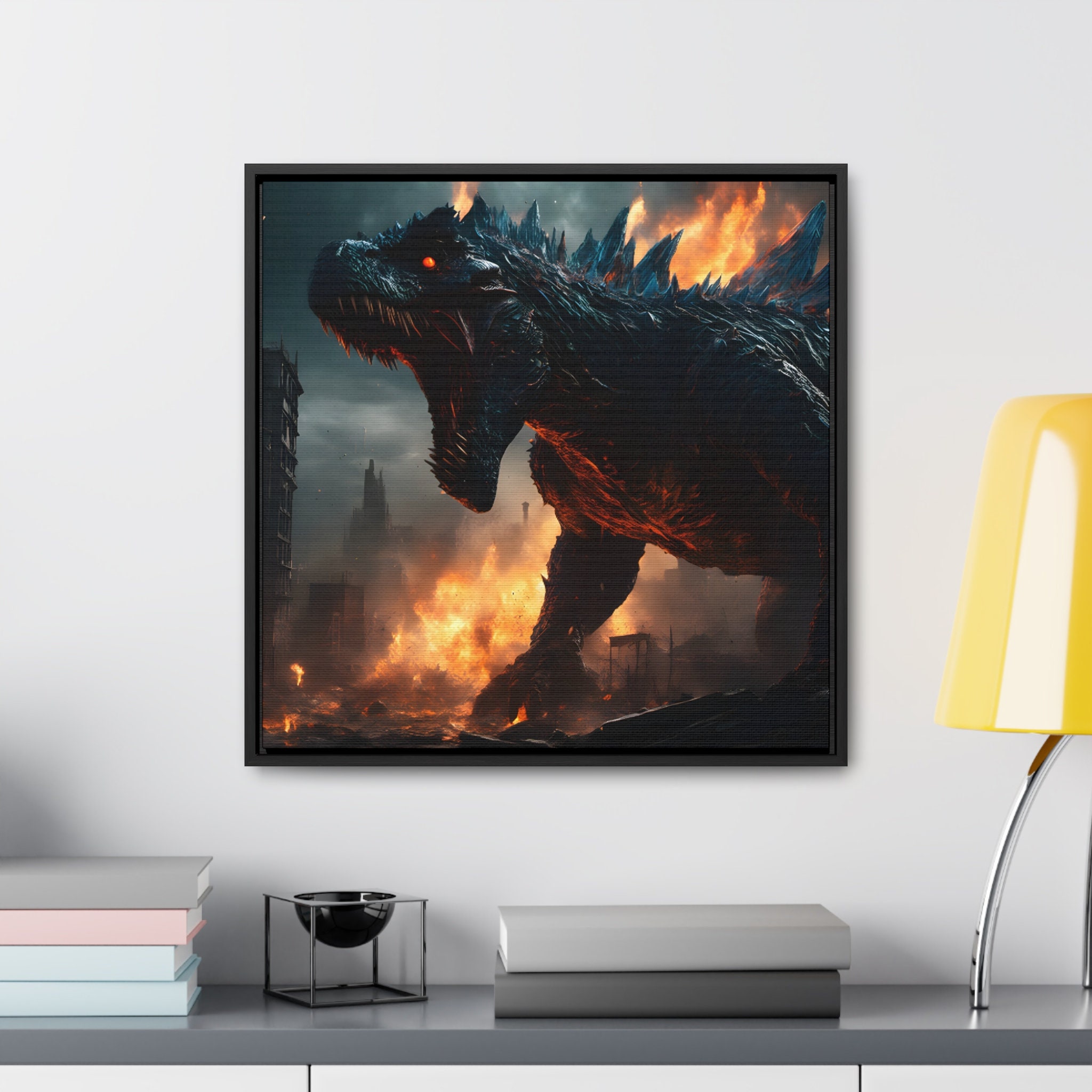Gallery Canvas Wraps, Square Frame Godzilla Inspired Titan Dinosaur ...