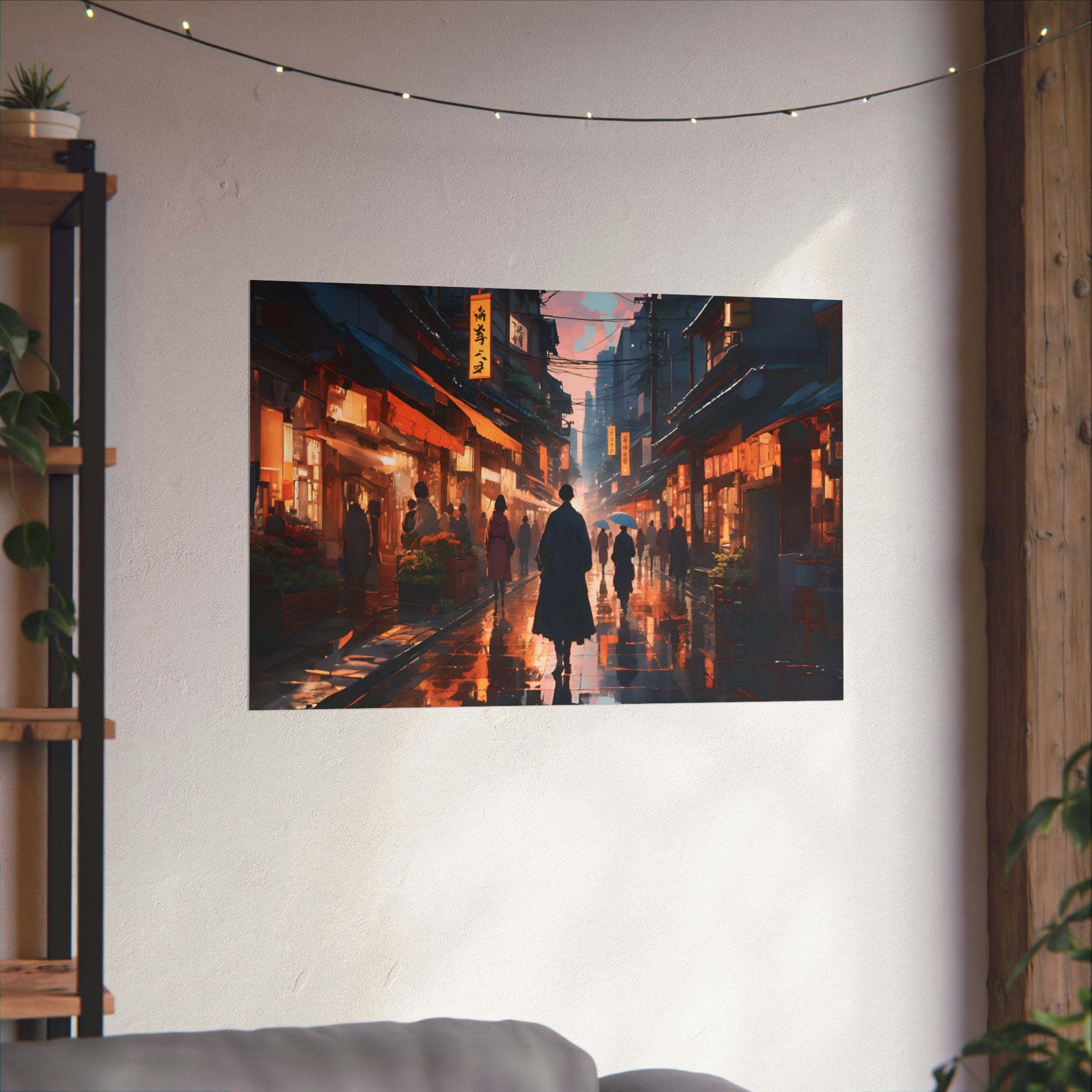 Matte Horizontal Poster Japan Japanese Tokyo Anime Art Ai Wall Hanging ...