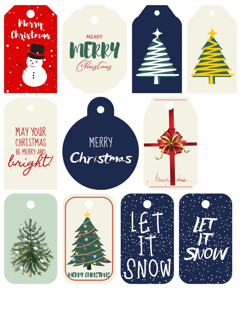 Christmas Tags Download Style Variety - Etsy