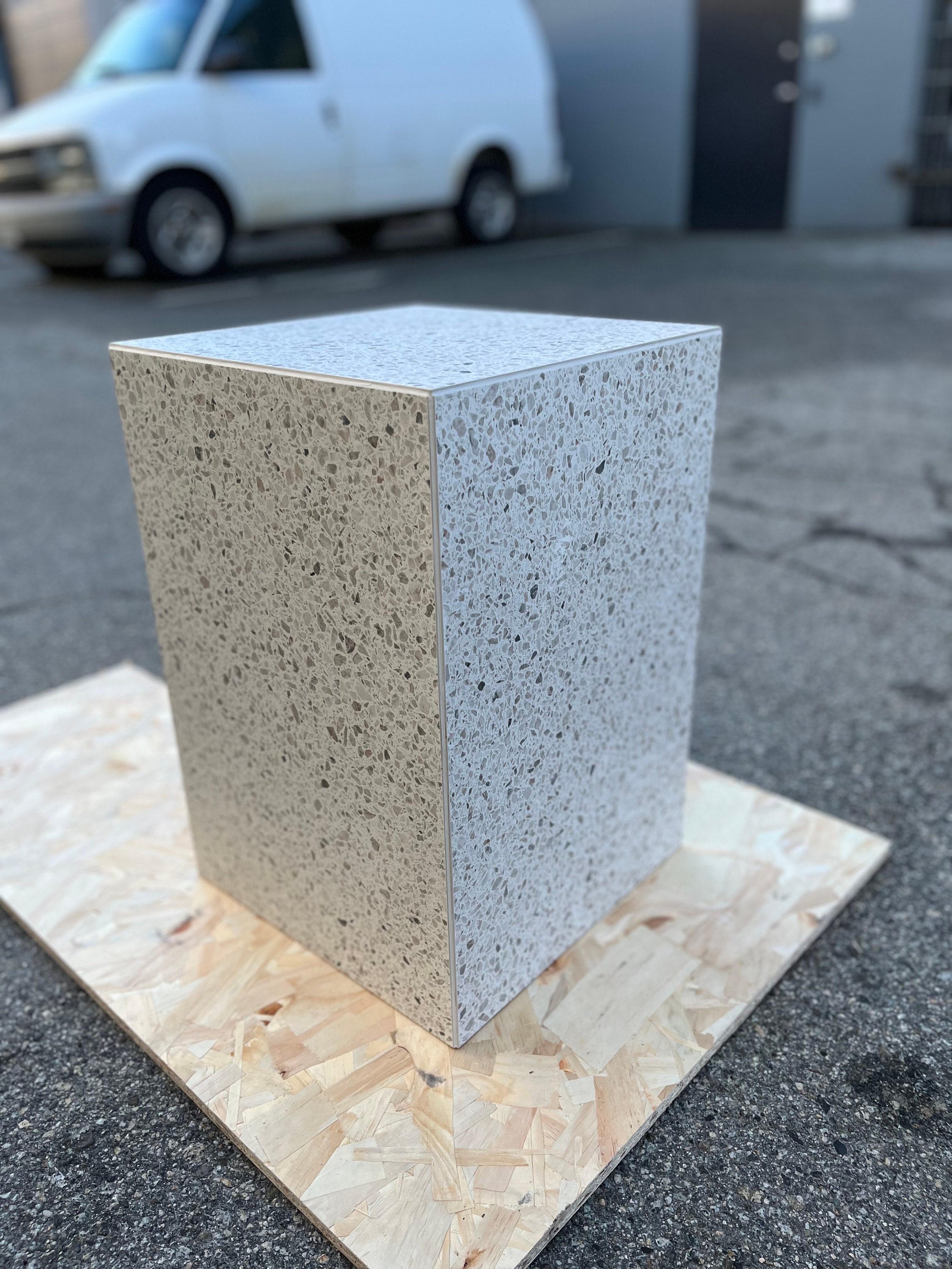 Terrazzo Stone Porcelain Tile Side Table - Etsy