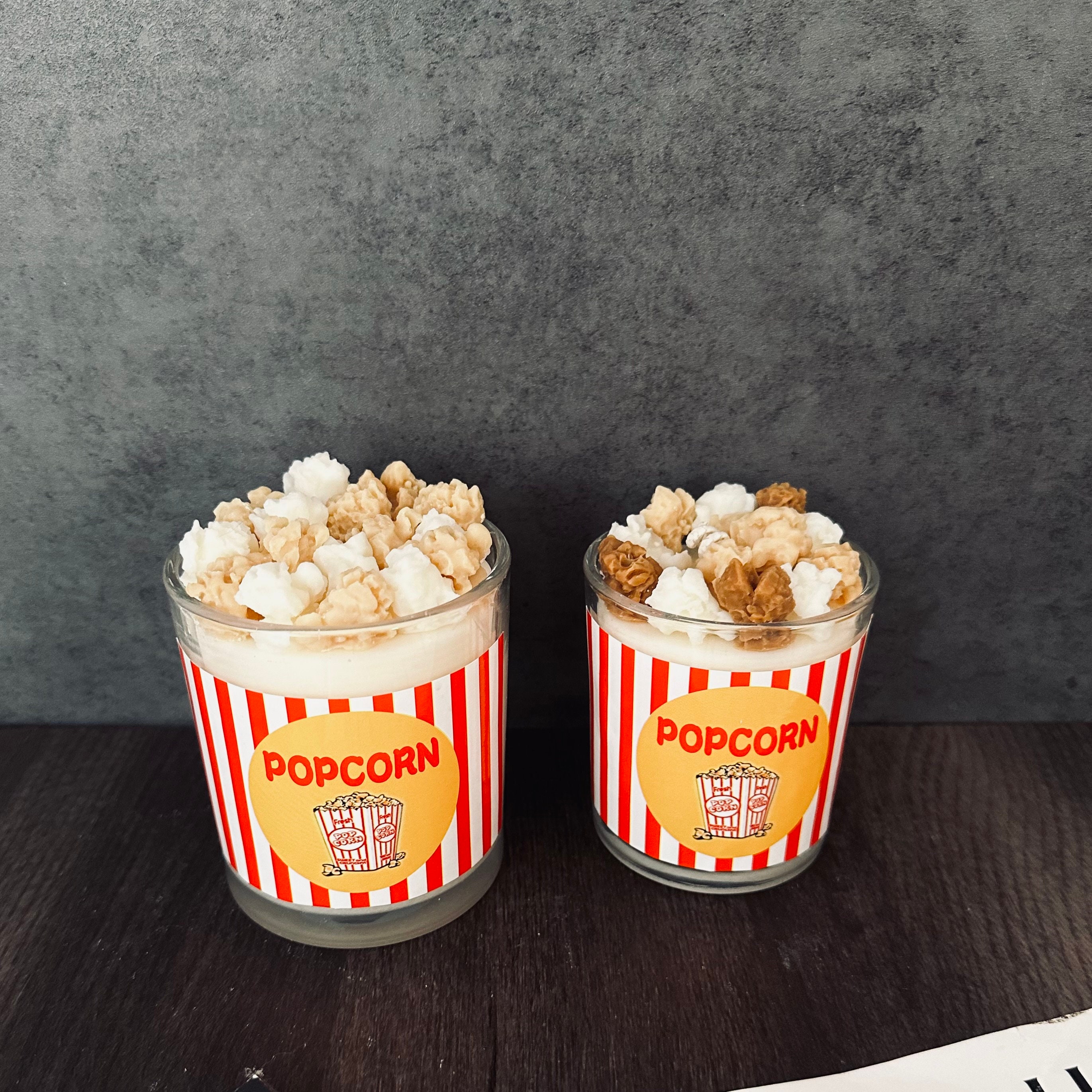 Popcorn Candle, Handmade Soy Wax Candle, Caramel Popcorn Scented Candle ...