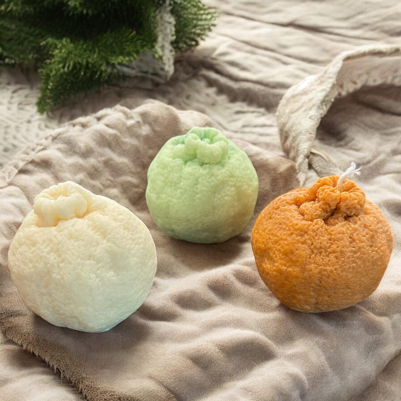 Orange Shaped Soy Candle: Citrus Scented Kitchen Decor, Summer Party ...
