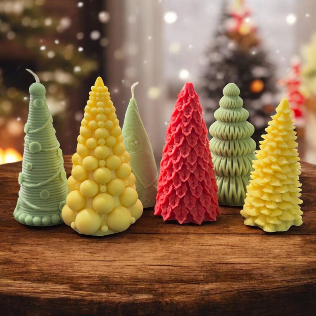 Christmas Tree Candle, Handmade Soy Scented Candle, Winter Holiday ...