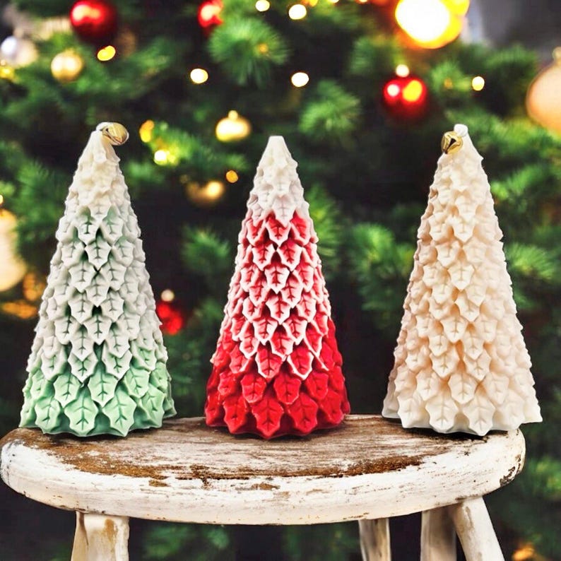 Christmas Tree Candle, Handmade Soy Scented Candle, Winter Holiday ...