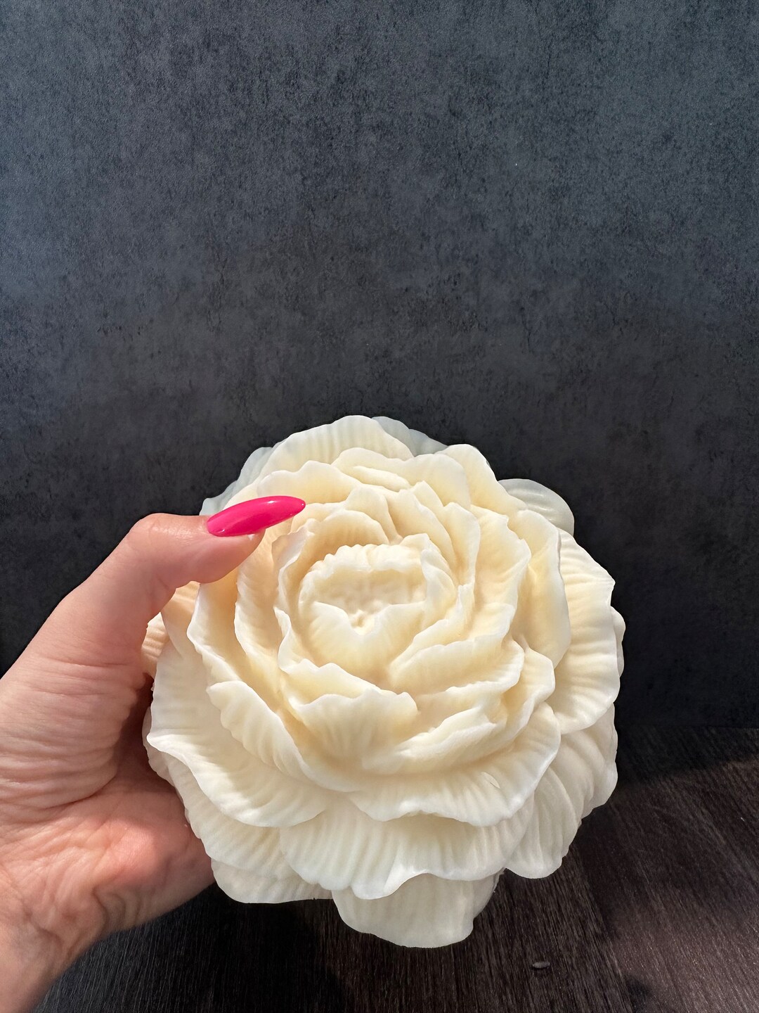 Huge Peony Candle 1 LB Handcrafted Soy Wax Peony Candle With Beautiful ...