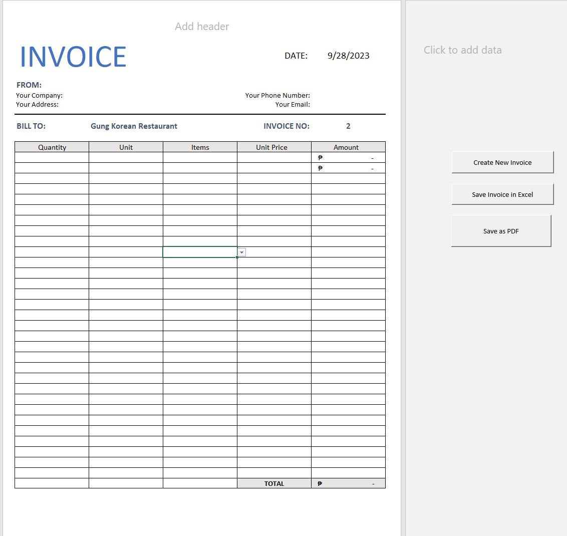 Automated Invoice System Using VBA - Etsy