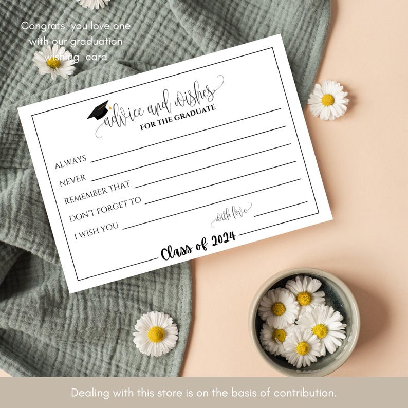 Graduation Advice and Wishes Cards, Printable Table Decor, Instant ...