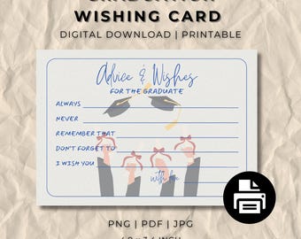 Graduation Advice and Wishes Cards, Printable Table Decor, Instant ...