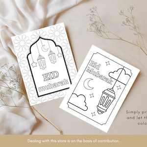Eid Coloring Cards, DIY Eid Cards, Printable Eid Cards, Eid Kids ...