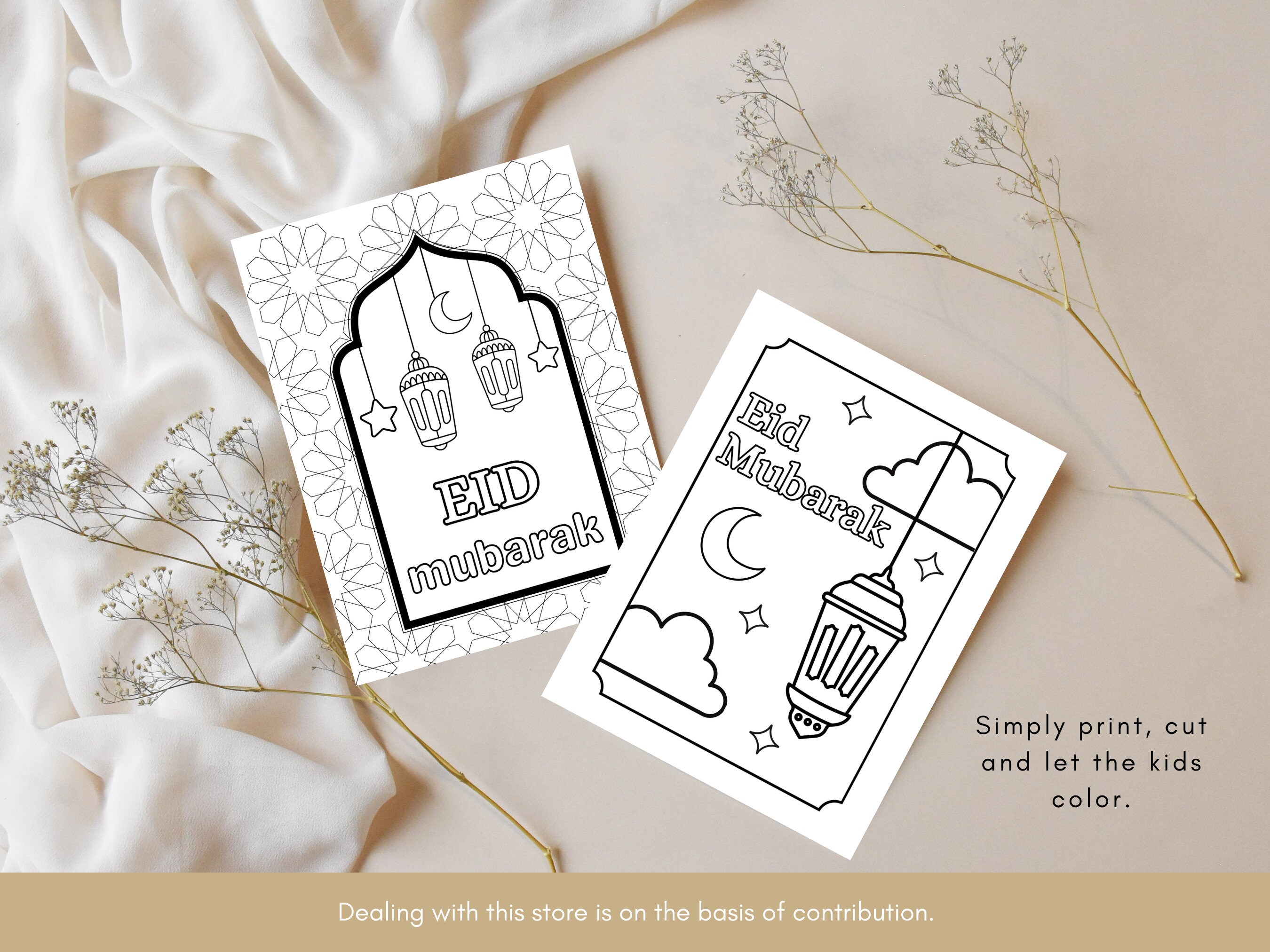 Eid Coloring Cards, DIY Eid Cards, Printable Eid Cards, Eid Kids ...