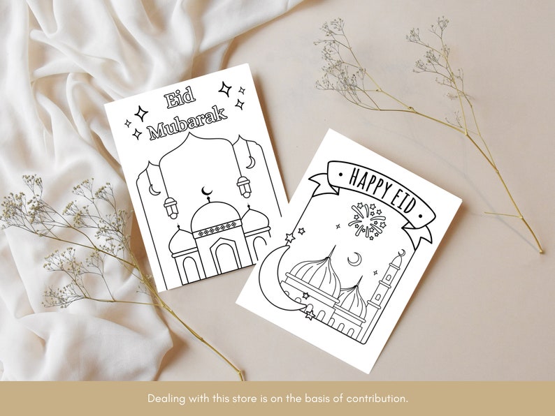 Eid Coloring Cards, DIY Eid Cards, Printable Eid Cards, Eid Kids ...