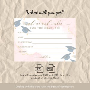 Graduation Advice and Wishes Cards, Printable Table Decor, Instant ...
