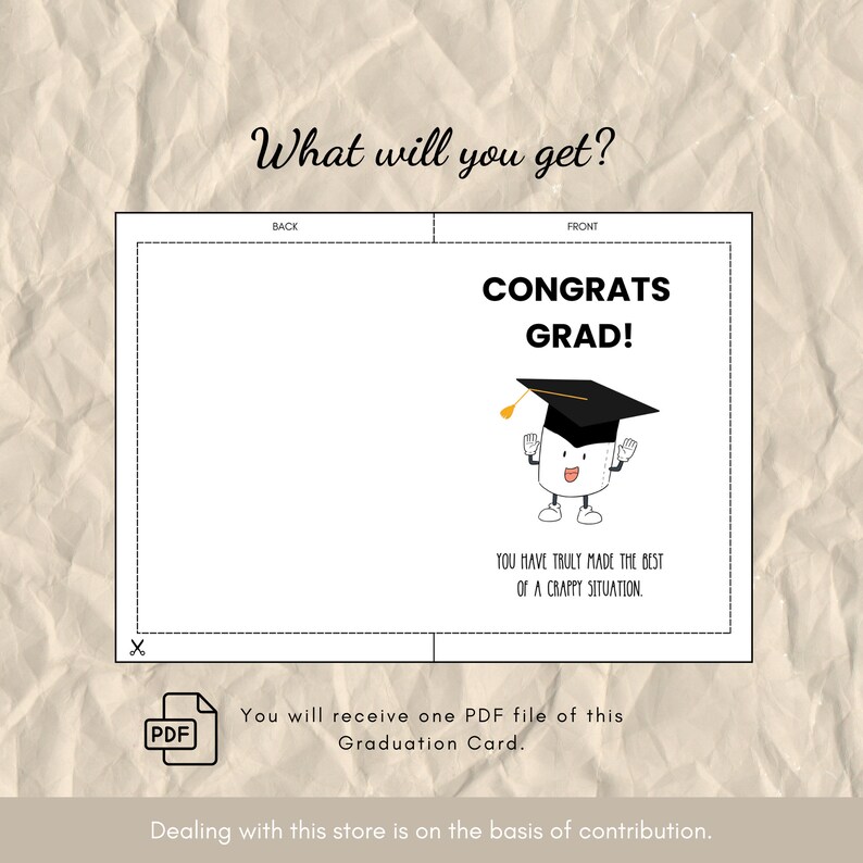 Printable Graduation Card, DIY Graduation Card, Tissue Grad, High ...