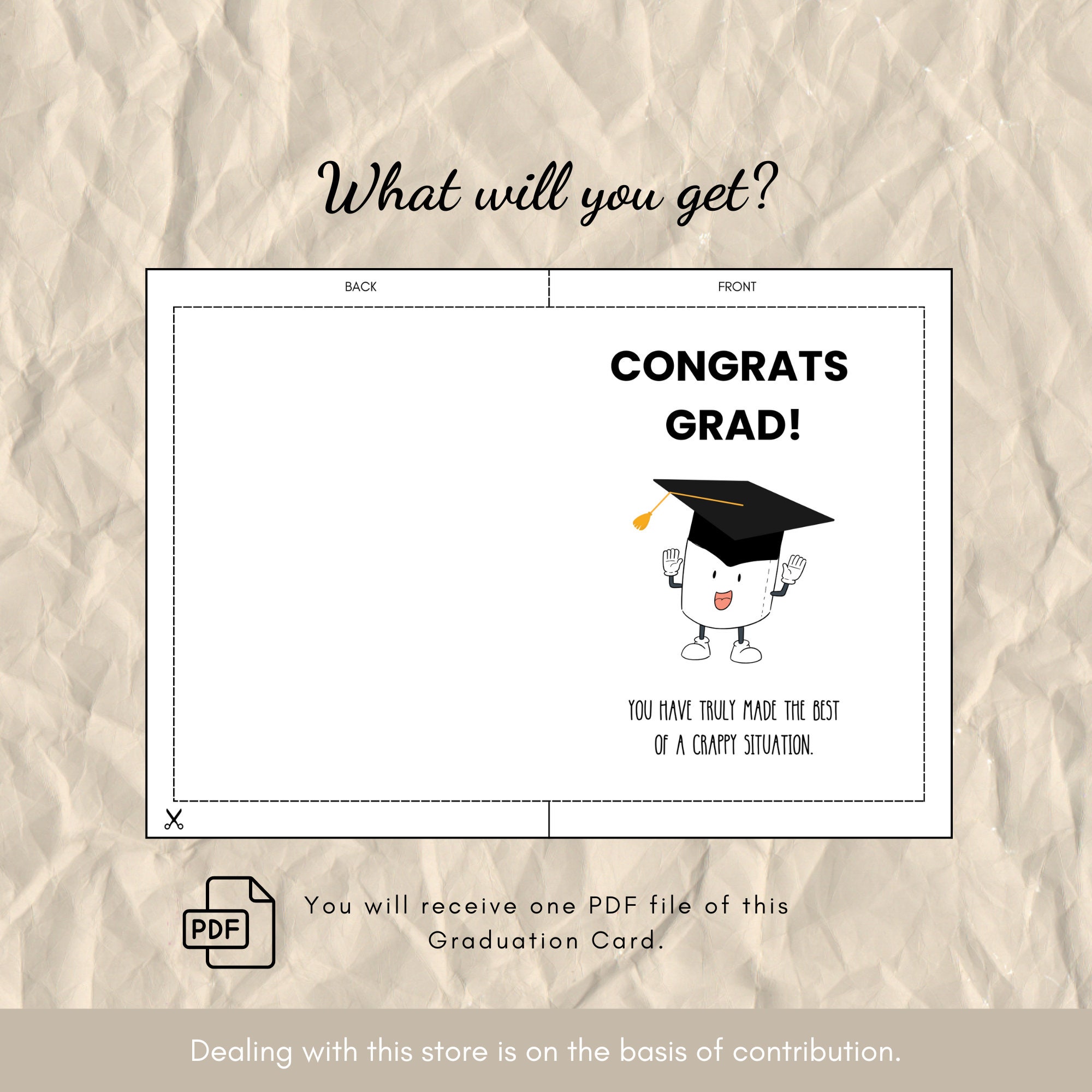 Printable Graduation Card, DIY Graduation Card, Tissue Grad, High ...