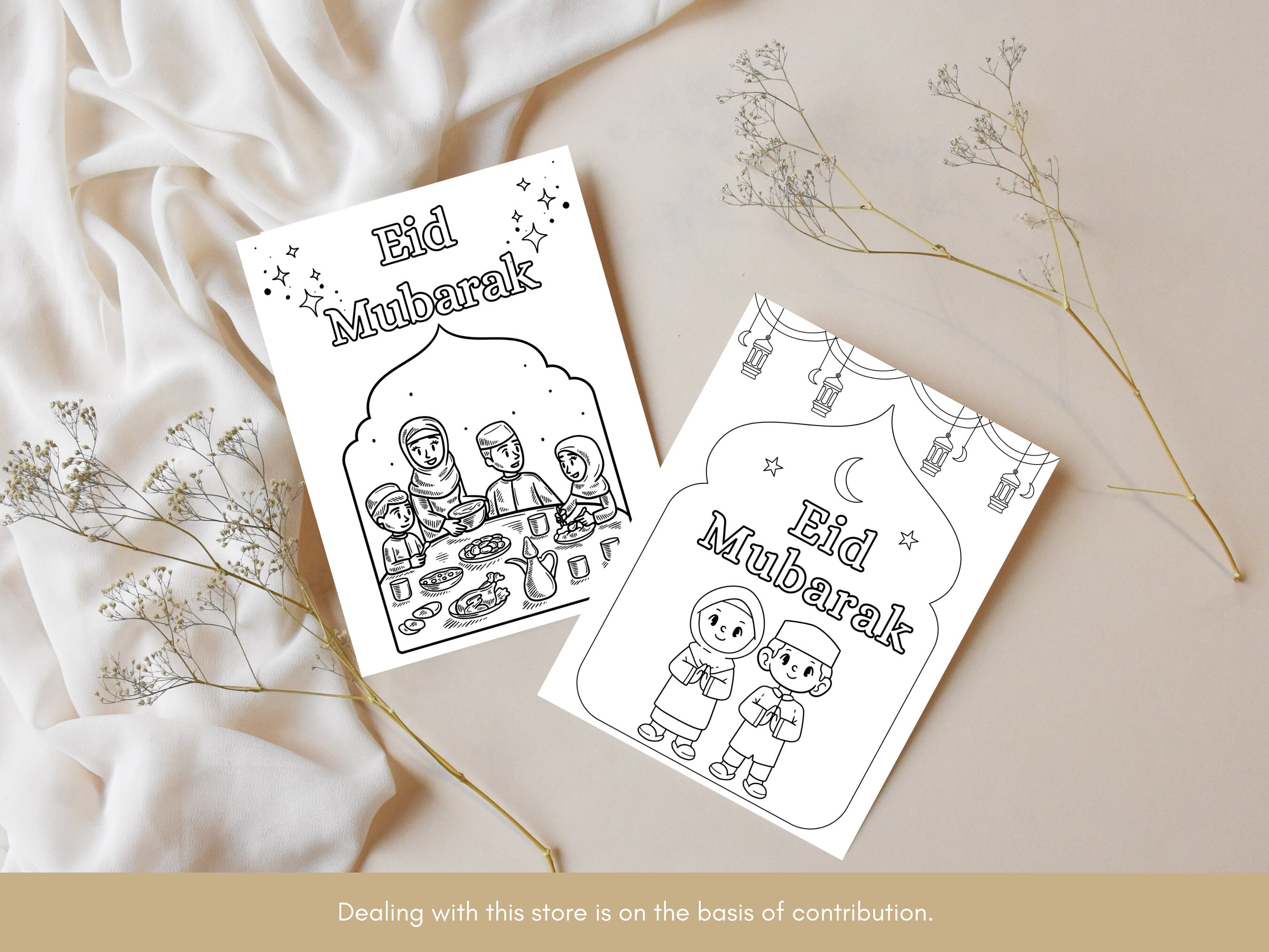 Eid Coloring Cards, DIY Eid Cards, Printable Eid Cards, Eid Kids ...