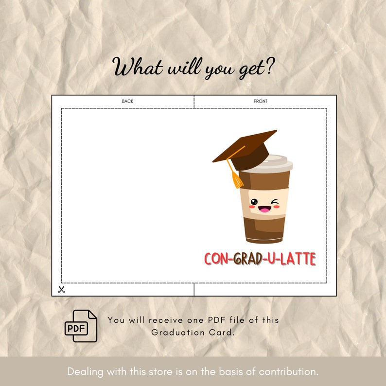 Printable Graduation Card, DIY Graduation Card, Coffee Latte, High ...