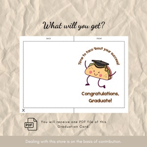 Printable Graduation Card, DIY Graduation Card, Taco About You, High ...