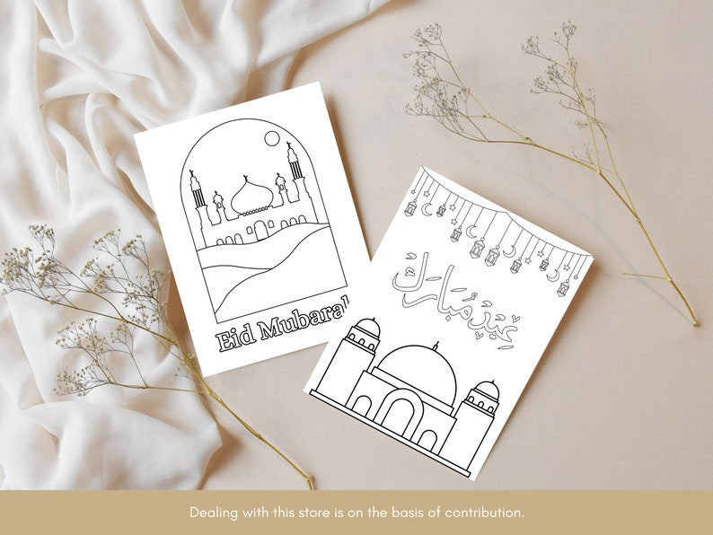 Eid Coloring Cards, DIY Eid Cards, Printable Eid Cards, Eid Kids ...