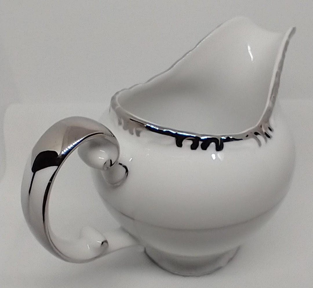 Vintage GOLD China JAPAN Baronet White/silver Creamer - Etsy