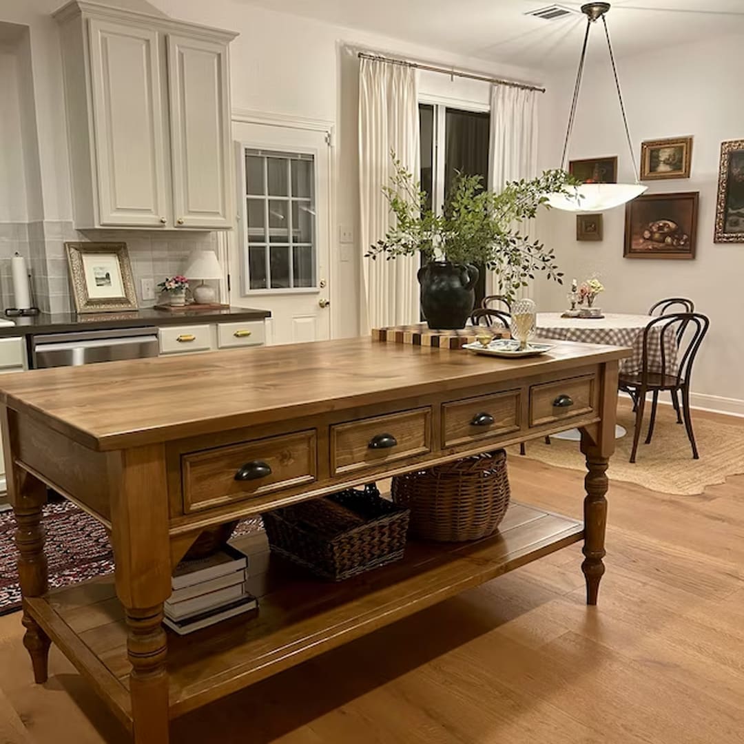 Handmade Rustic Kitchen Island Wooden Island Island With - Etsy