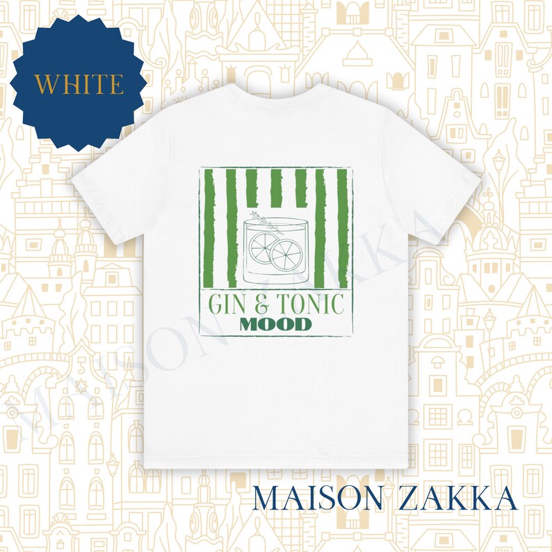 Gin & Tonic Graphic T-shirt for Gin Lover Gift, Gin Tonic Print Tee ...