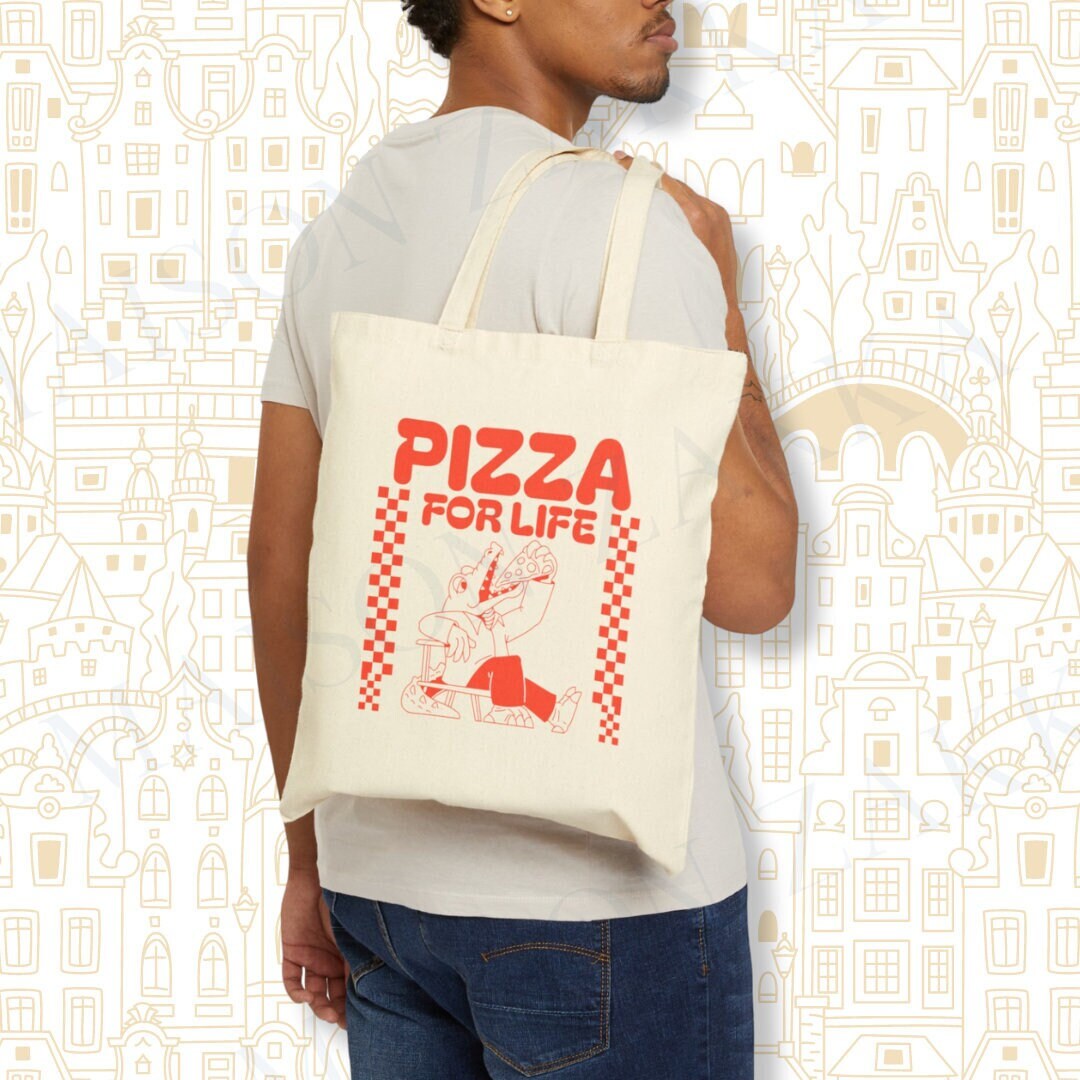 Pop Pizza Canvas Tote Bag, Pizza for Life Bag, Street Style Graphic ...