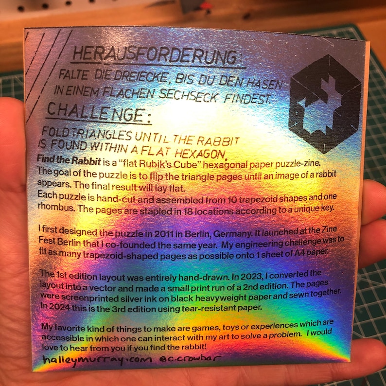 Find the Rabbit Puzzle Zine 3rd Edition - Flat Rubik's Cube Paper ...