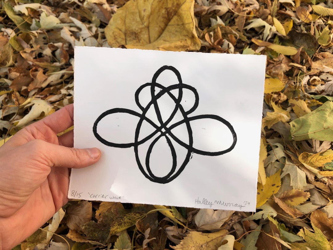 Harmonograph Spiral Linocut Print - Etsy