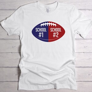 Custom Gift Two College Football Tshirt, Dual School Unisex Shirt ...