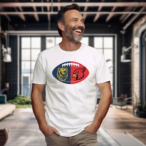 Custom Gift Two College Football Tshirt, Dual School Unisex Shirt ...