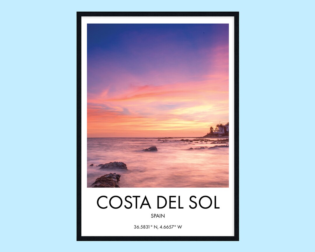 Costa Del Sol Print, Costa Del Sol Wall Art, Costa Del Sol Poster ...